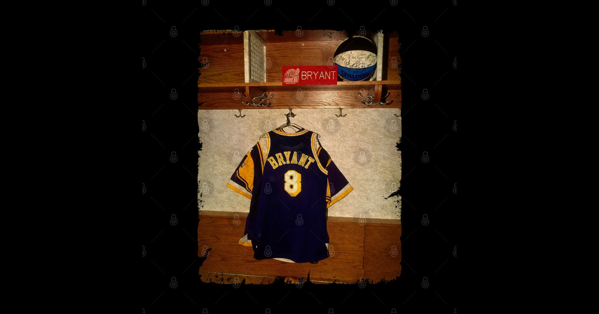 BRYANT #8 Jersey in Locker Room - Baseketball Photo Vintage - Sticker ...