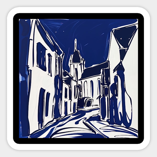 Arnhem - Blue Abstract Art - Arnhem - Sticker | TeePublic