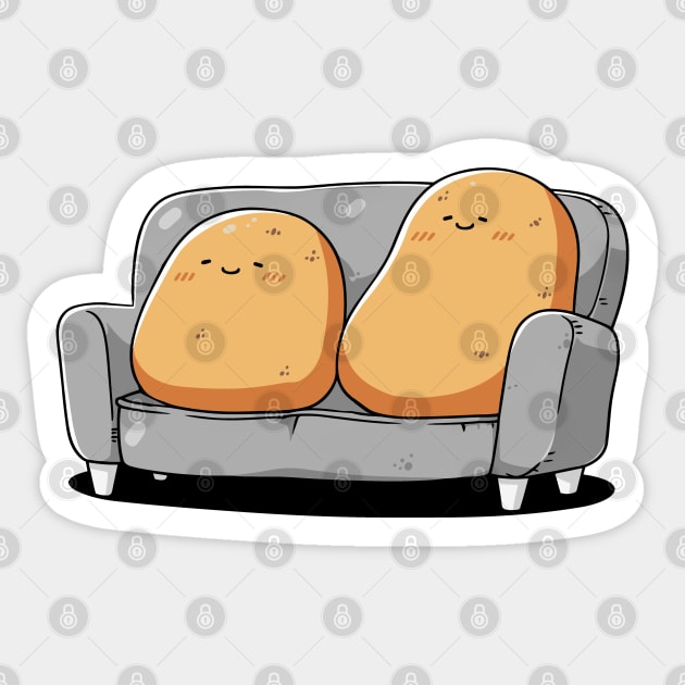 Cute Couch Potatoes - Couch Potato - Sticker | TeePublic