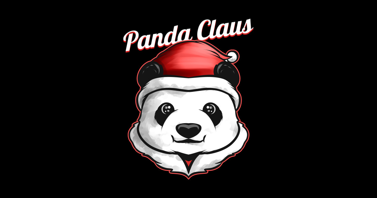 Panda Dressed As Santa Panda Claus On Christmas - Christmas - Sticker ...
