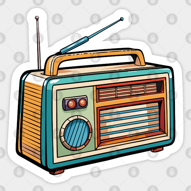 Vintage Retro Radio - Radio - Sticker | TeePublic