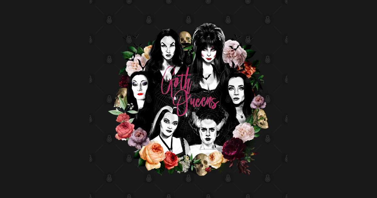 Goth Queens Elvira Vampira Lily Morticia Frankenstein Goth Queens Sticker Teepublic