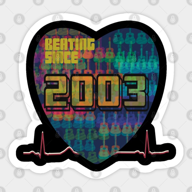 2003 - Beating Since - 2003 Birthday Gifts - Sticker | TeePublic