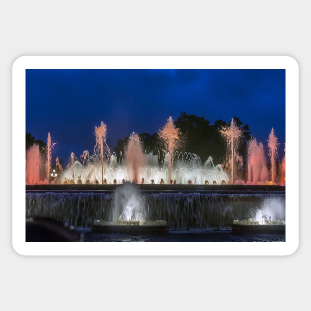 Colorful performance of Magic Fountain - Fountain - Sticker | TeePublic