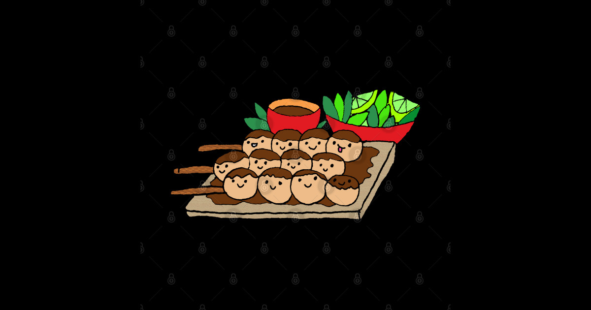 Cute Satay - Cute - Sticker | TeePublic