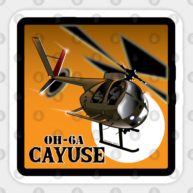 OH-6A Cayuse helicopter - Helicopter - Sticker | TeePublic