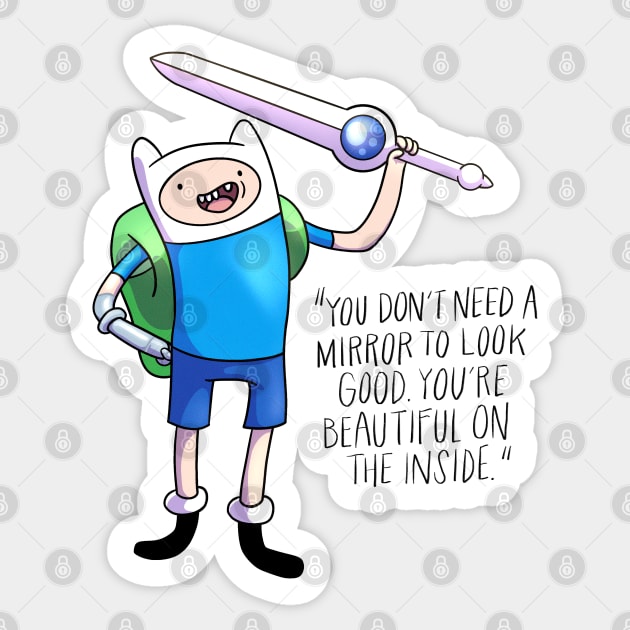 Your Guts Are Beautiful - Finn The Human - Sticker | TeePublic
