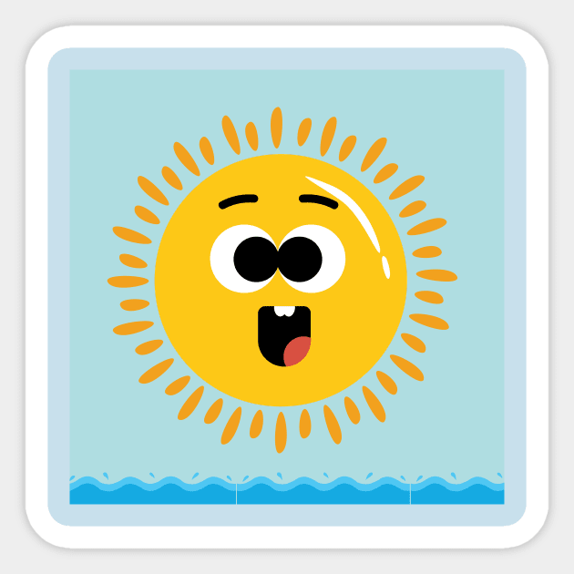 sun face for kids - Sun Face - Sticker | TeePublic