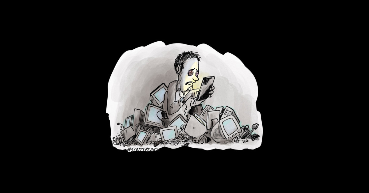 Is technology taking over your world? - Social Media - Sticker | TeePublic