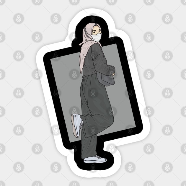 Modern Hijab Girl - Beautiful Woman - Sticker | TeePublic