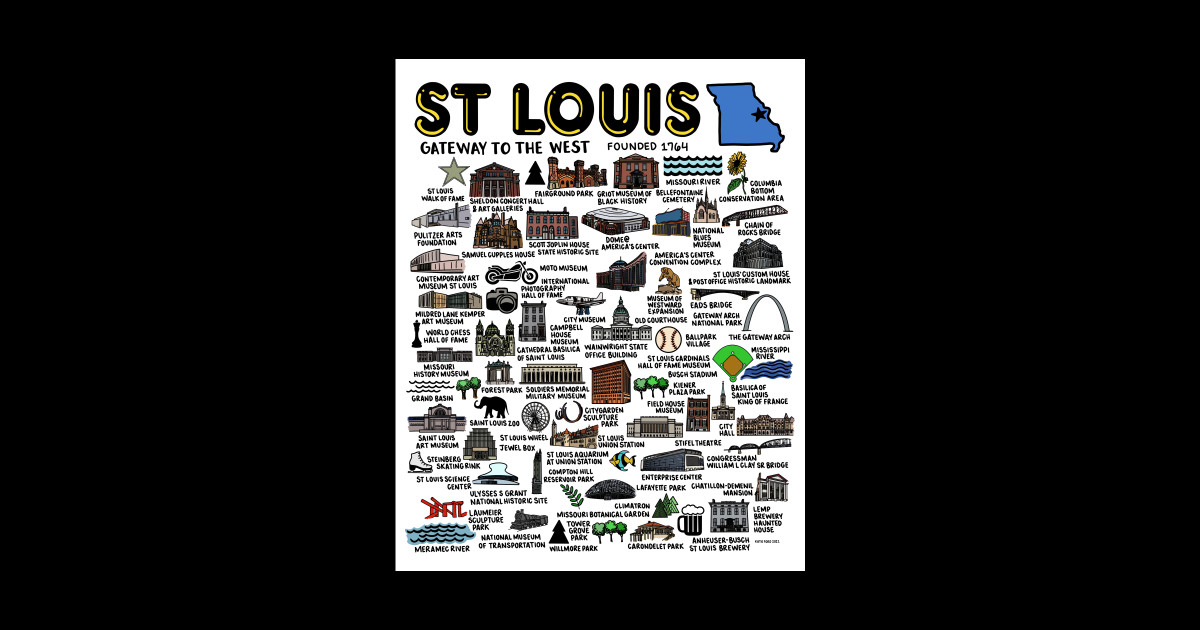 St Louis Map - St Louis - Sticker | TeePublic