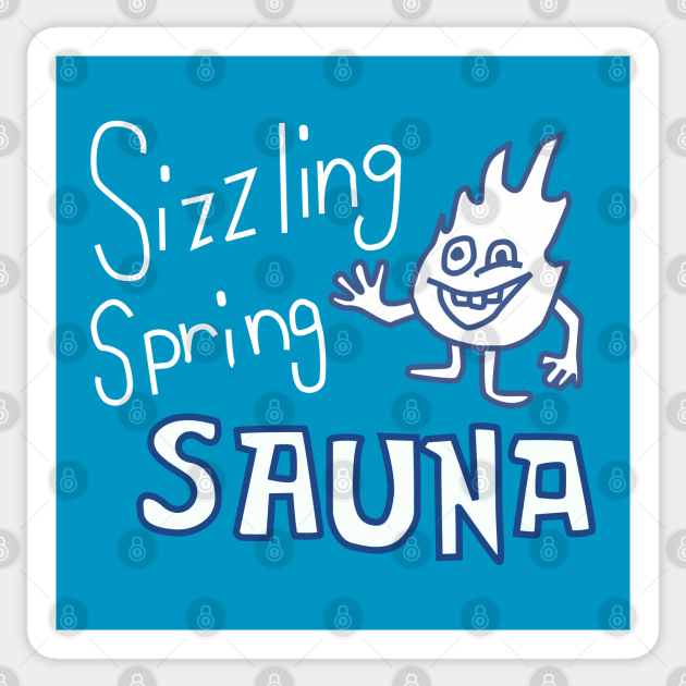 Sizzling Spring Sauna - Spongebob - Sticker | TeePublic