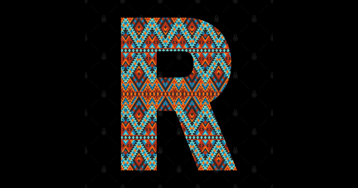 Letter R- boho design - Letter R Boho Design - Sticker | TeePublic