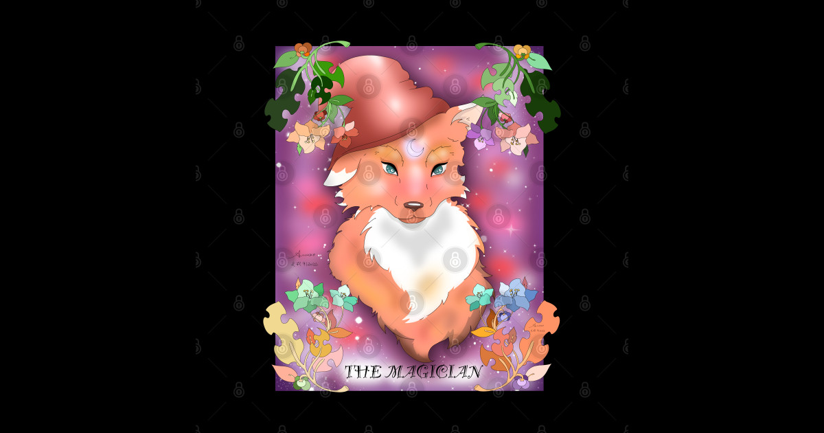 Magical fox card - Fox - Sticker | TeePublic