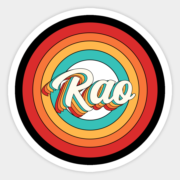 Rao Name Shirt Vintage Rao Circle - Rao Gift - Sticker | TeePublic