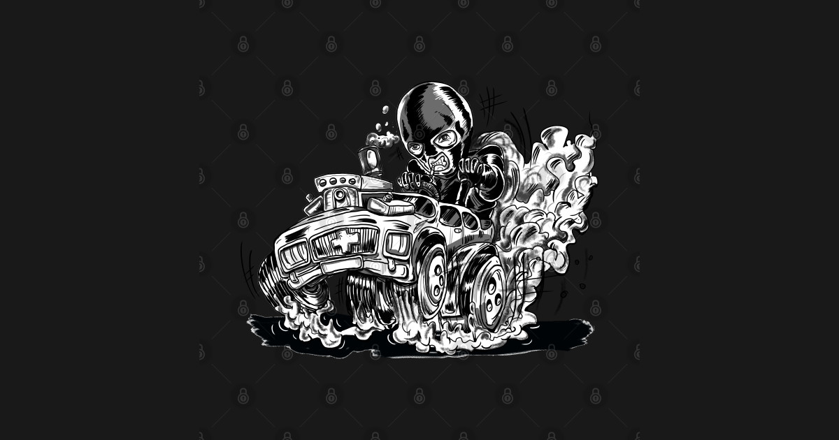 Ski Mask wearing Hot Rod Driving Riot - Hot Rods - T-Shirt | TeePublic