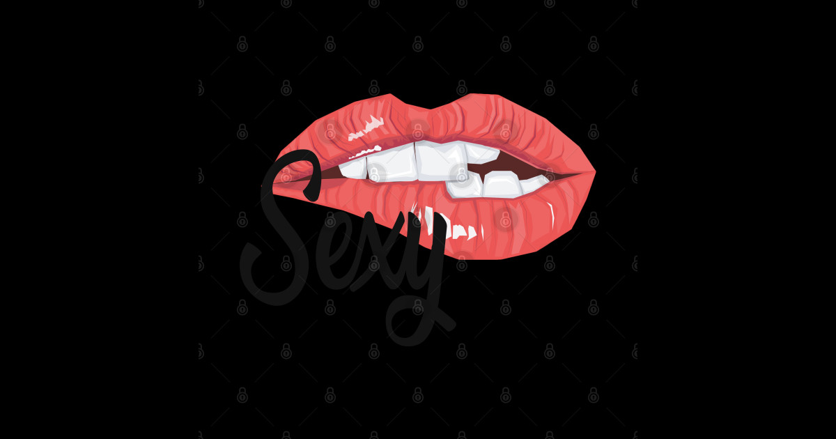 Sexy Lip Biting - Lip Biting - Sticker | TeePublic