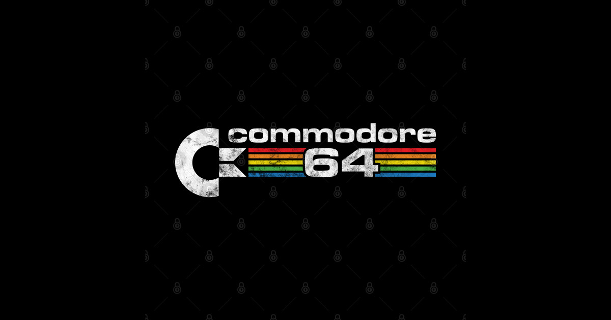 Commodore 64 logo Vintage Texture - Commodore 64 - Sticker | TeePublic