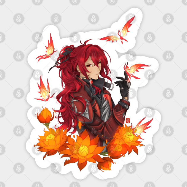 Diluc, Red Dead of Night - Genshin Impact - Sticker | TeePublic