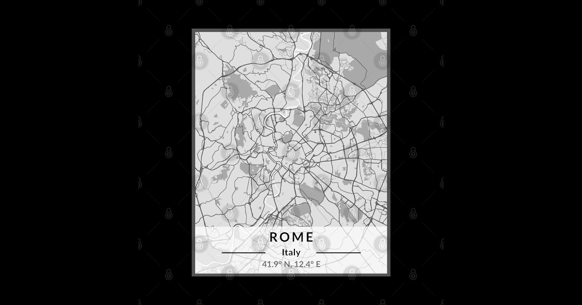Rome Minimalist Map Art (black and white) - Minimalistic Map Art ...