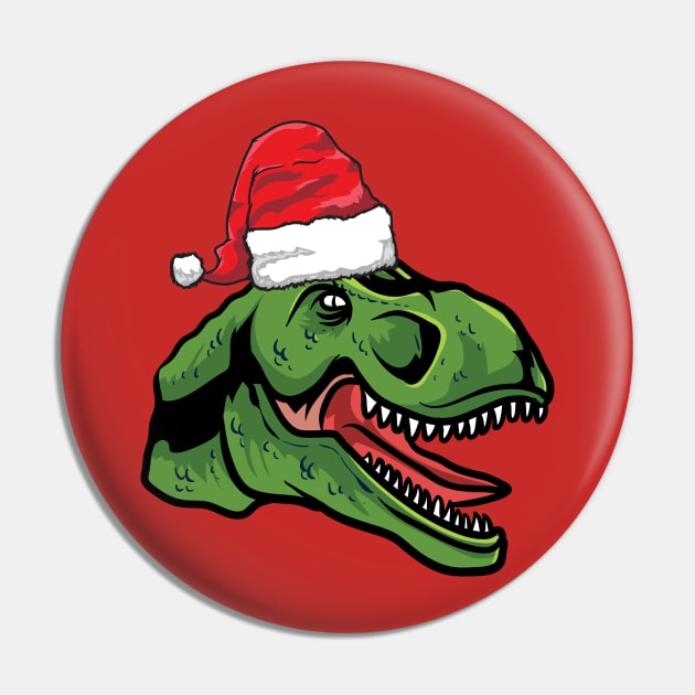 Santa Hat-Wearing T-Rex Funny Christmas Holiday - Christmas T Rex - Pin ...