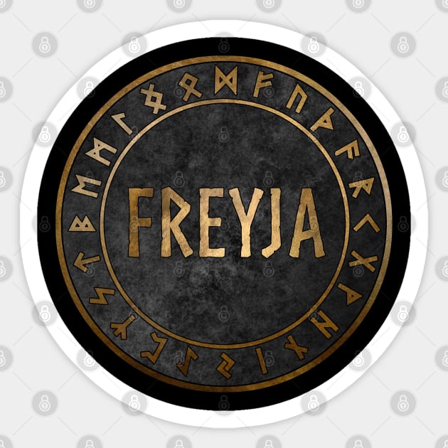 Freyja Norse Goddess with Viking Runes - Freyja - Sticker | TeePublic