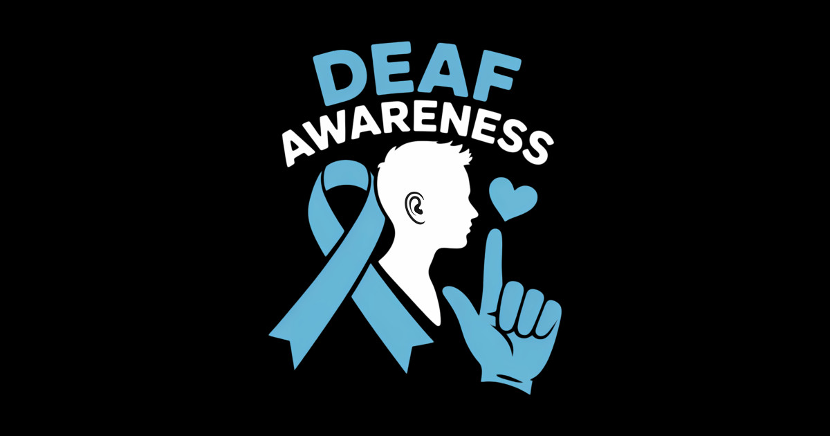 Deaf Awareness Month Blue Ribbon - Deaf Awareness - Sticker | TeePublic