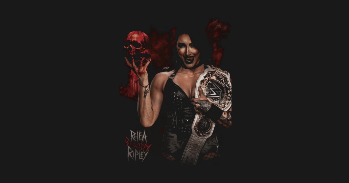 Rhea Ripley Bloody Skull - Rhea Ripley - T-Shirt | TeePublic