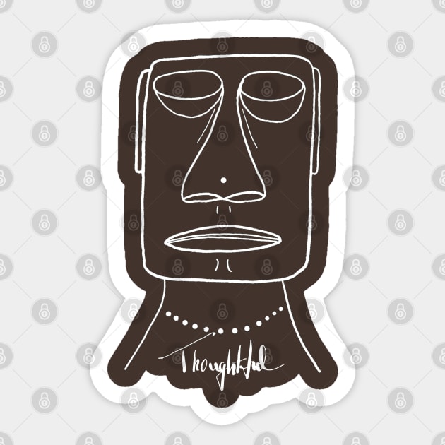 Thoughtful face white - Thoughtful - Sticker | TeePublic