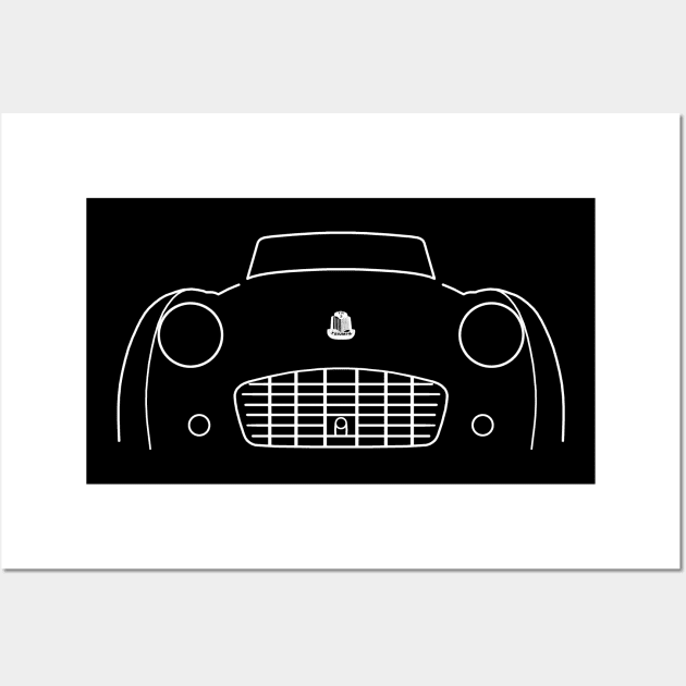 Triumph TR3 pre-facelift classic 1950s British car outline graphic ...