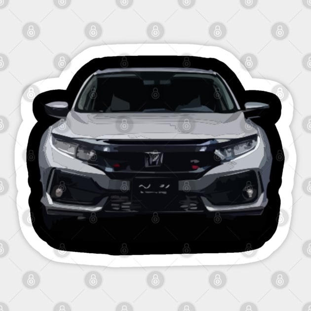 Sleek White Honda Civic Vector Art Tee - White Honda Civic Vector ...