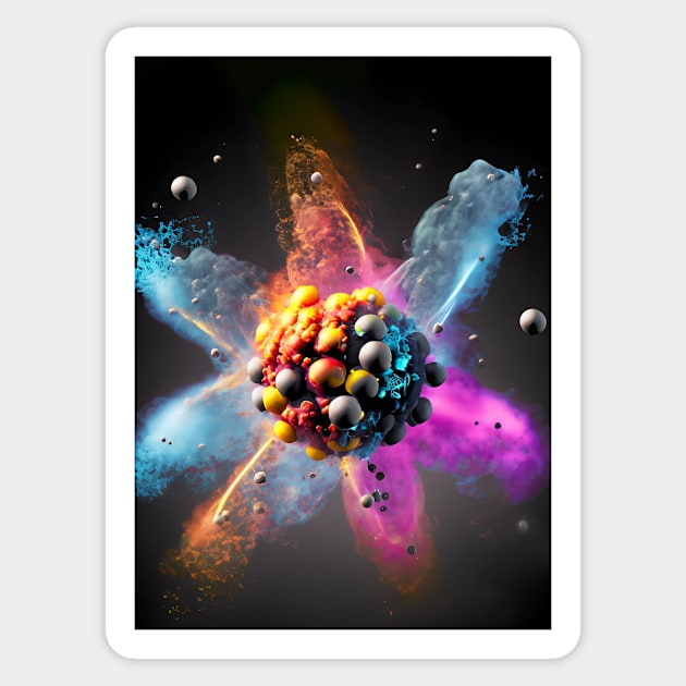 Atomic Collision - Atom - Sticker | TeePublic