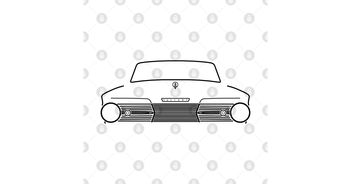 Valiant AP6 1960s classic car black outline graphic - Valiant - T-Shirt ...