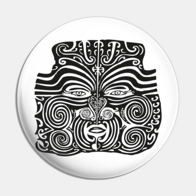 Maori Moko | Tribal Tattoo | New Zealand | - Maori Moko - Pin | TeePublic