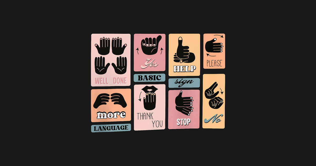 Retro ASL Basic Sign Language Speech Pathology Sped Teacher - Retro Asl ...