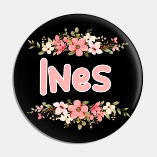 Flower Border Ines Name Label Pins and Buttons for Sale | TeePublic