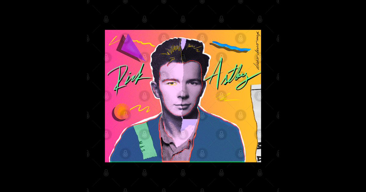 RICK ASTLEY 80S RETRO STYLE - Rick Astley - Sticker | TeePublic
