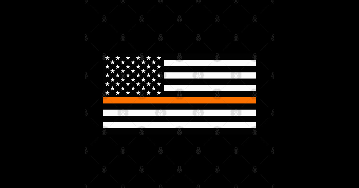 Thin Orange Line American Flag - Thin Orange Line - Posters and Art ...