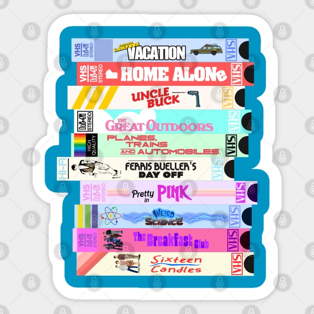 Retro 80s Movies VHS Stack - 80s Movies - Sticker | TeePublic