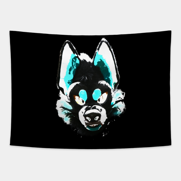 Raze Fursuit Bust - Furry Fandom - Tapestry | TeePublic