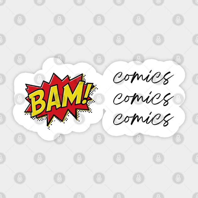 Comics Comics Comics - Comics - Sticker | TeePublic