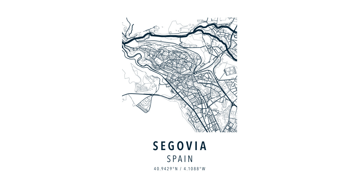 segovia simple map - Maps - T-Shirt | TeePublic
