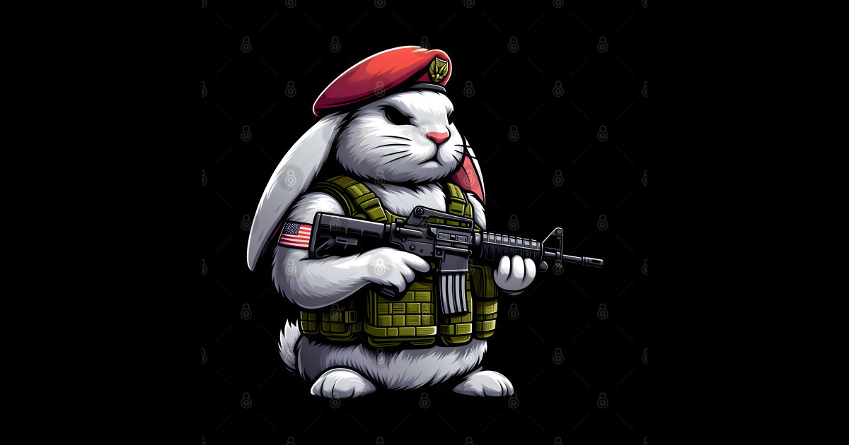 Tactical Rabbit - Rabbit - Sticker | TeePublic