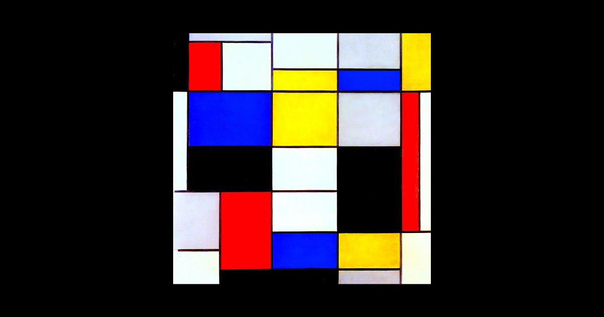 Piet Mondrian - Composition A (Digitally Enhanced) - Piet - Sticker ...