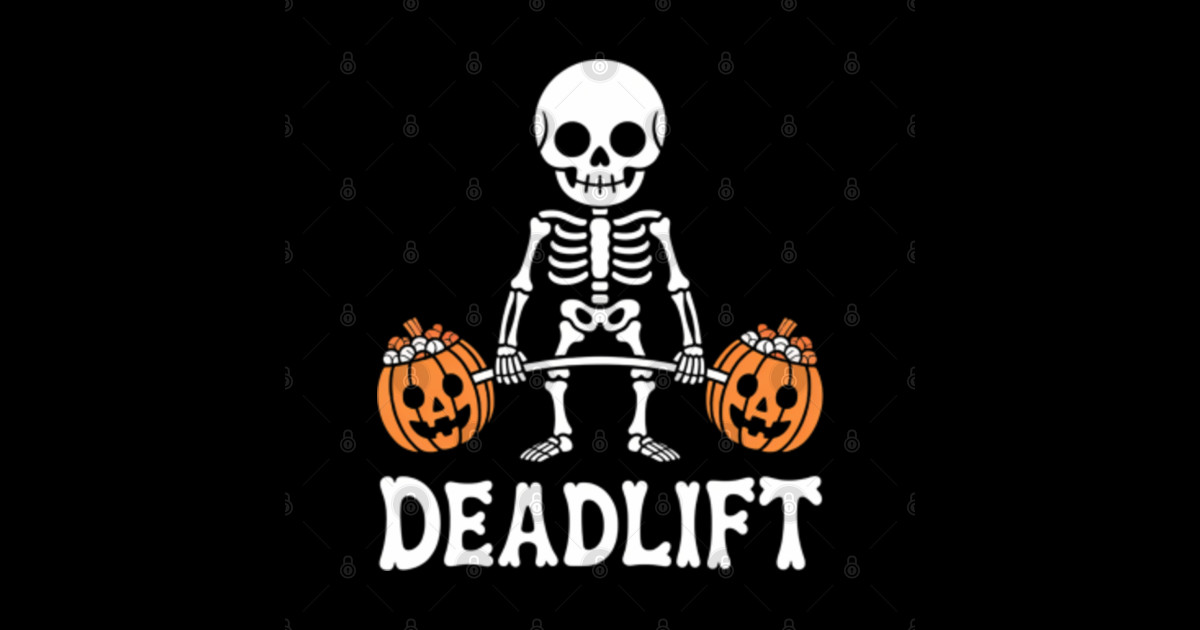Skeleton Dead Lift Candy Buckets Gym Workout Halloween Tank Top ...