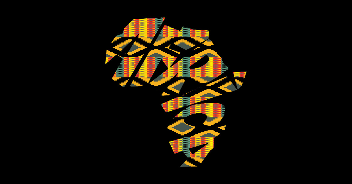 Africa Map with Kente Pattern, African Style - Africa Map - Sticker ...