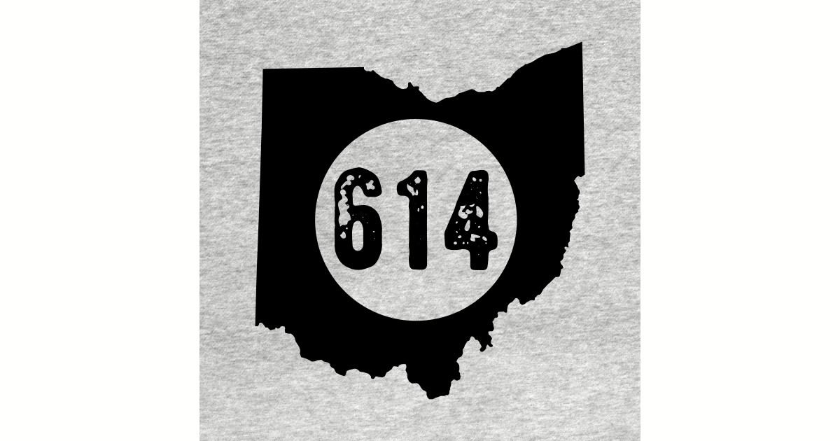 614 area code Ohio Columbus - Ohio Area Code 614 Columbus - T-Shirt ...