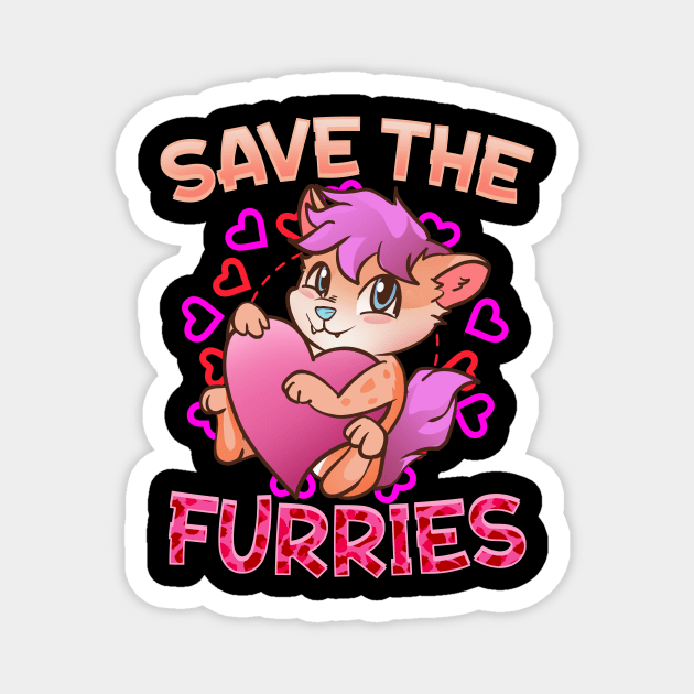 Save the Furries I Furry Fandom Anime Cosplay - Chibi - Magnet | TeePublic