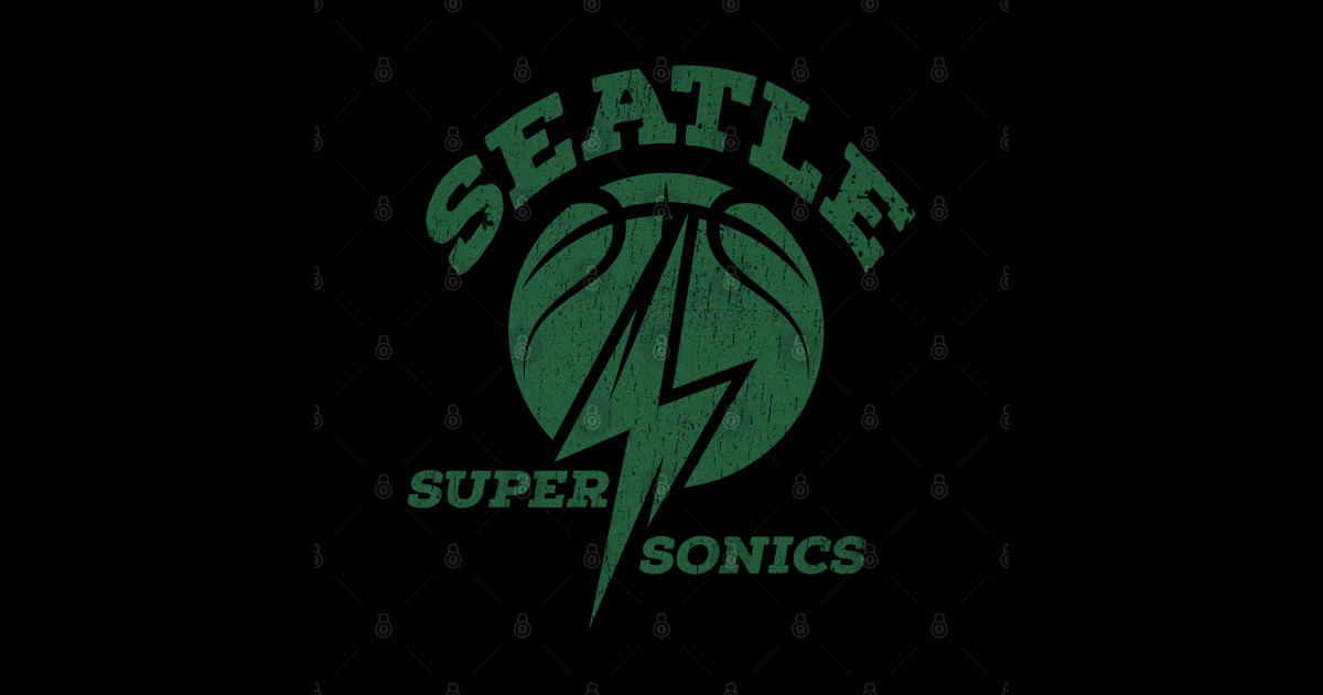 Seattle Supersonics - Retro Grunge - Seattle Supersonics - Sticker ...