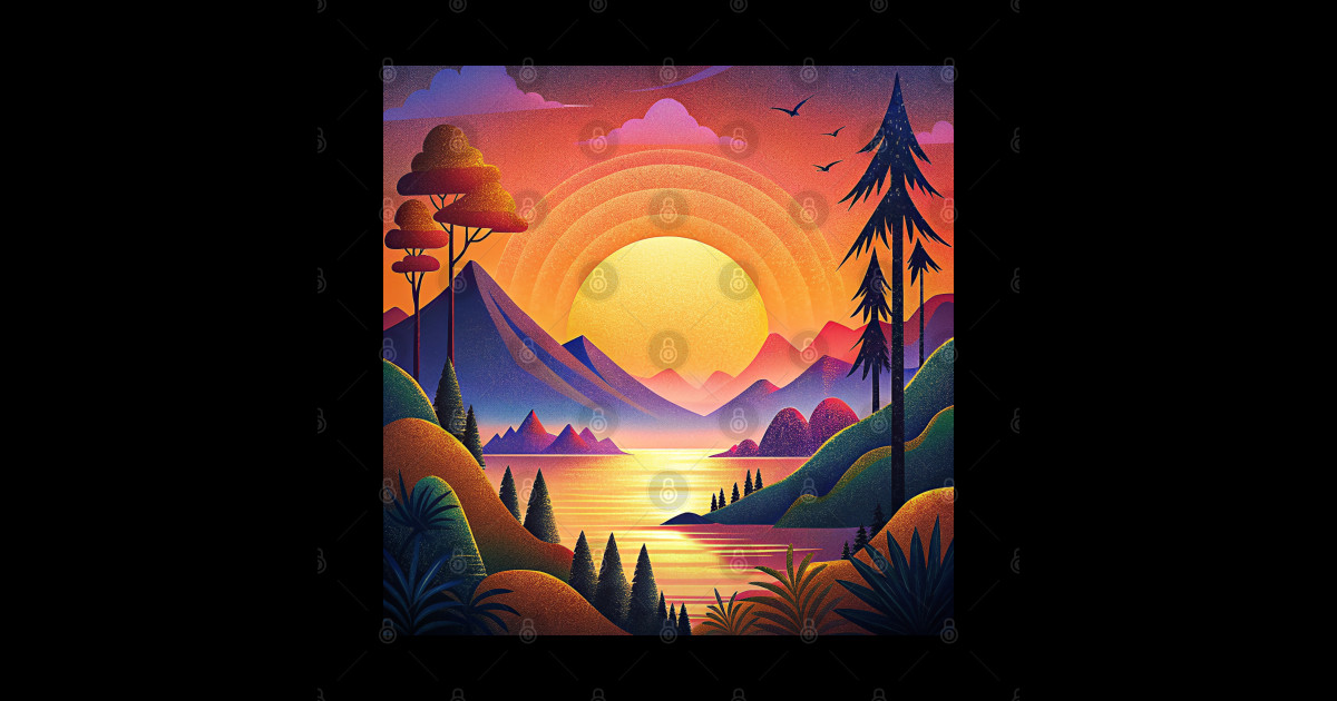 Summer Beach Sunset - Summer Sunset - Sticker | TeePublic